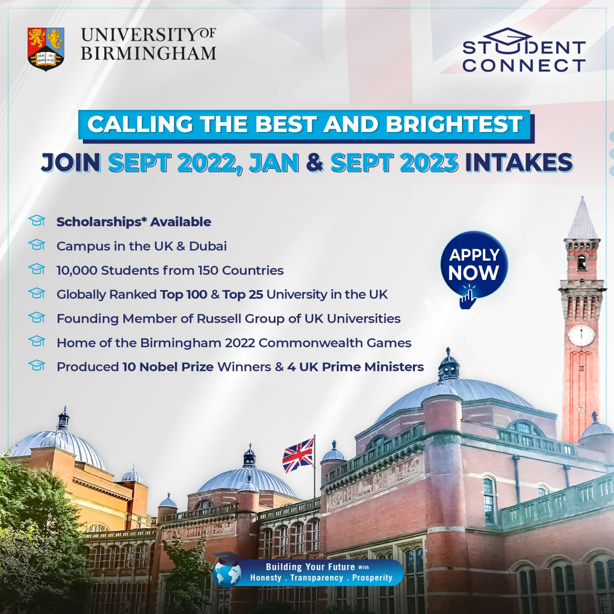 University of Birmingham September 2022 and September 2023 intakes